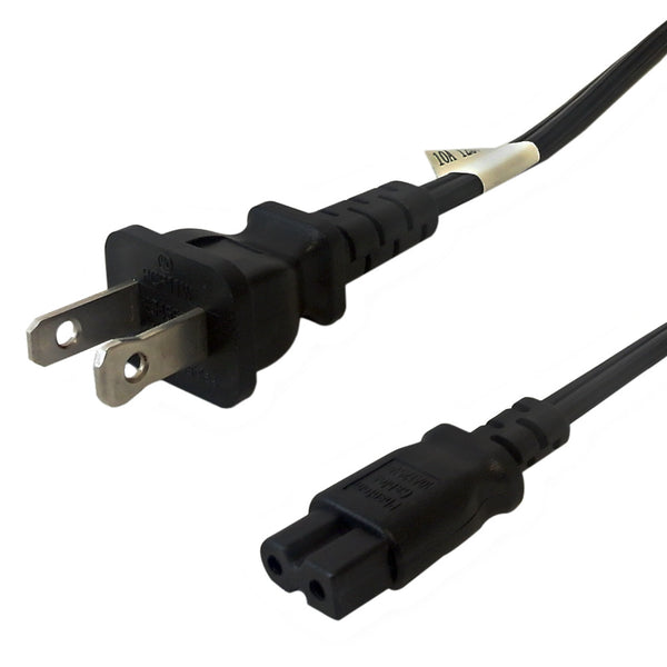 NEMA 1-15P to IEC C7 Polarized Power Cord - 18AWG SPT-2 – CableChum